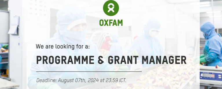 PROGRAMME & GRANT MANAGER | Oxfam in Vietnam